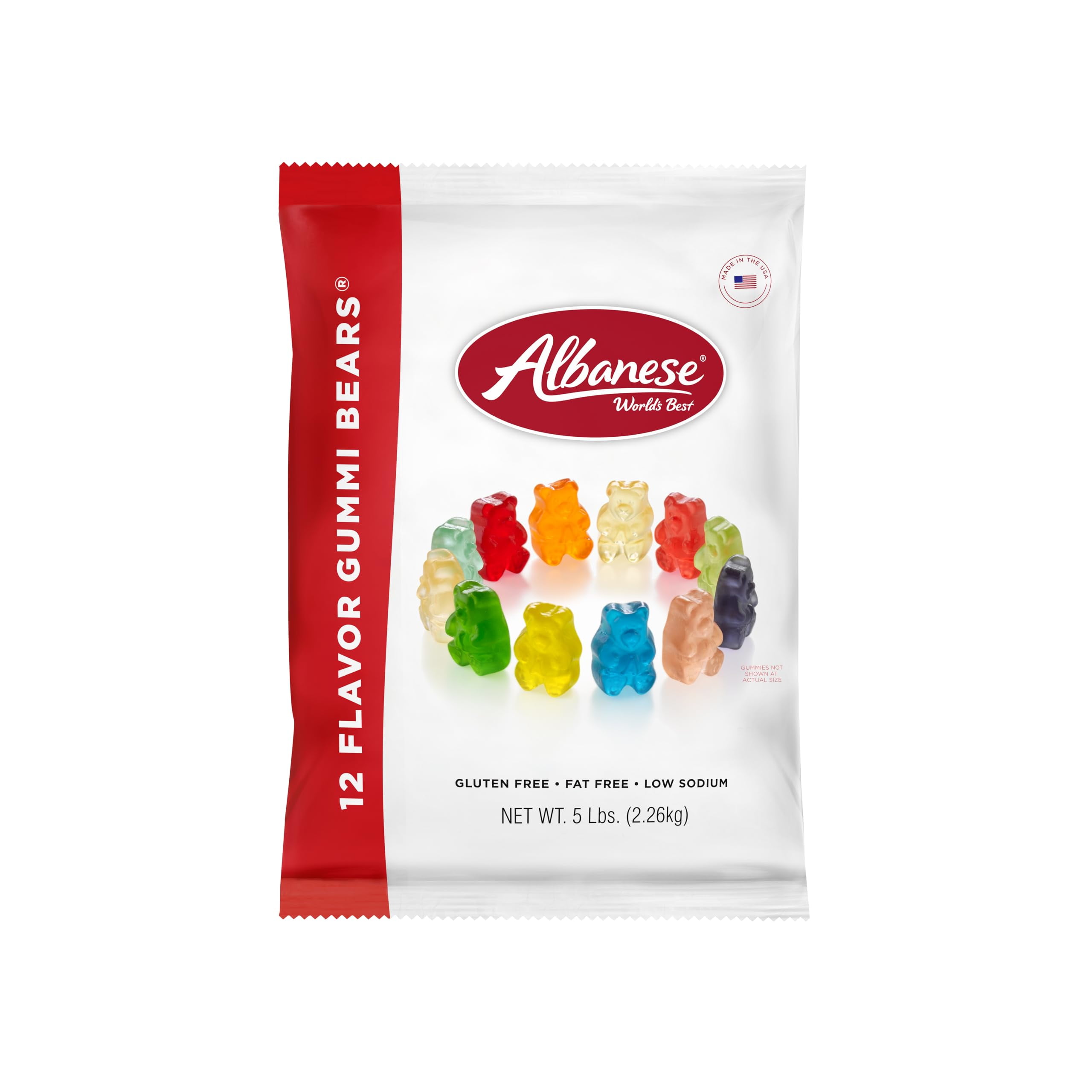 Albanese World's Best 12 YYF14 Flavor Gummi Bears, 5lbs of Candy, Soft & Chewy Candy Snack ...