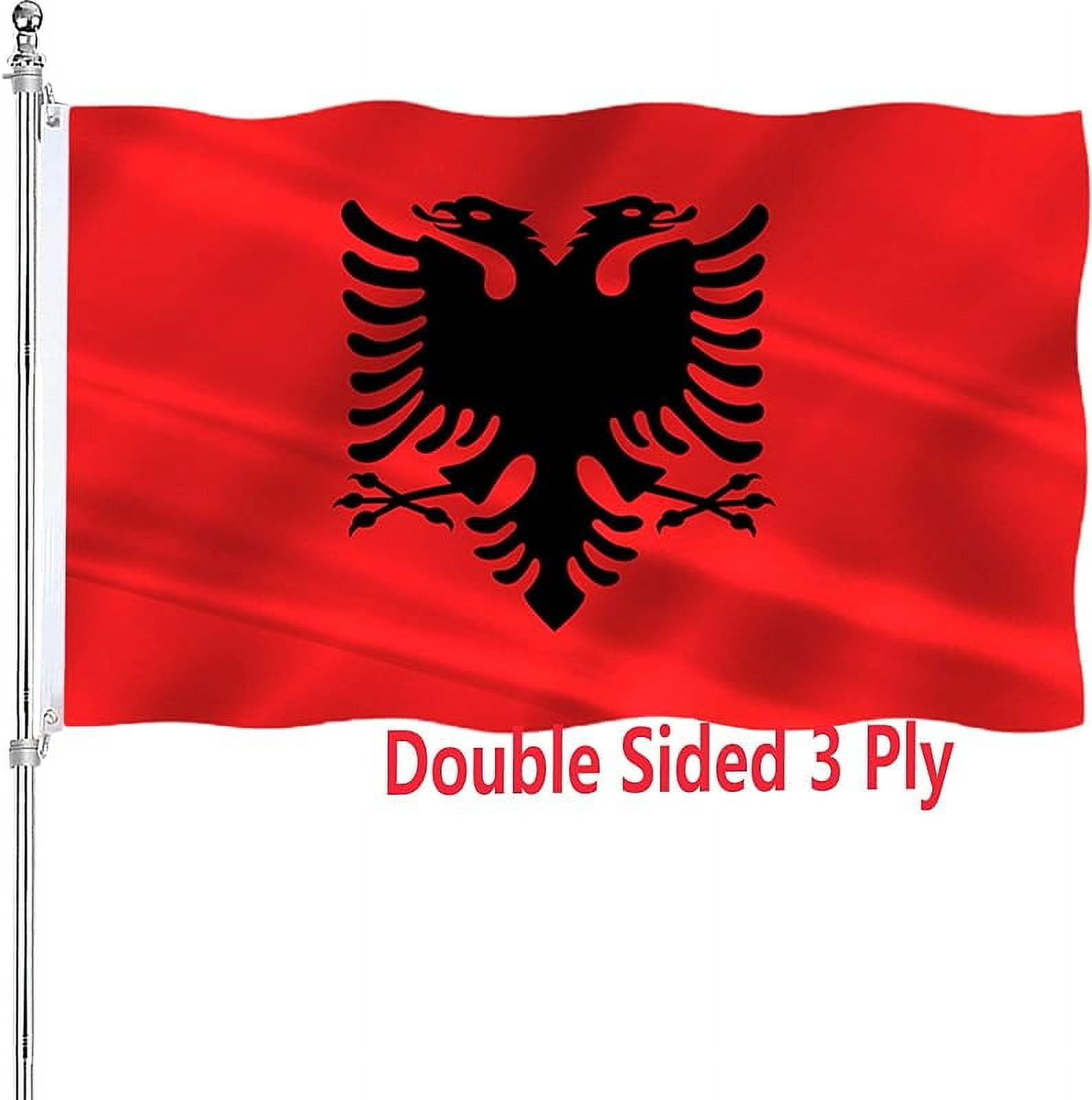Albania Flag 3x5 Double Sided for Outdoors 3 Ply 200D Heavy Duty ...