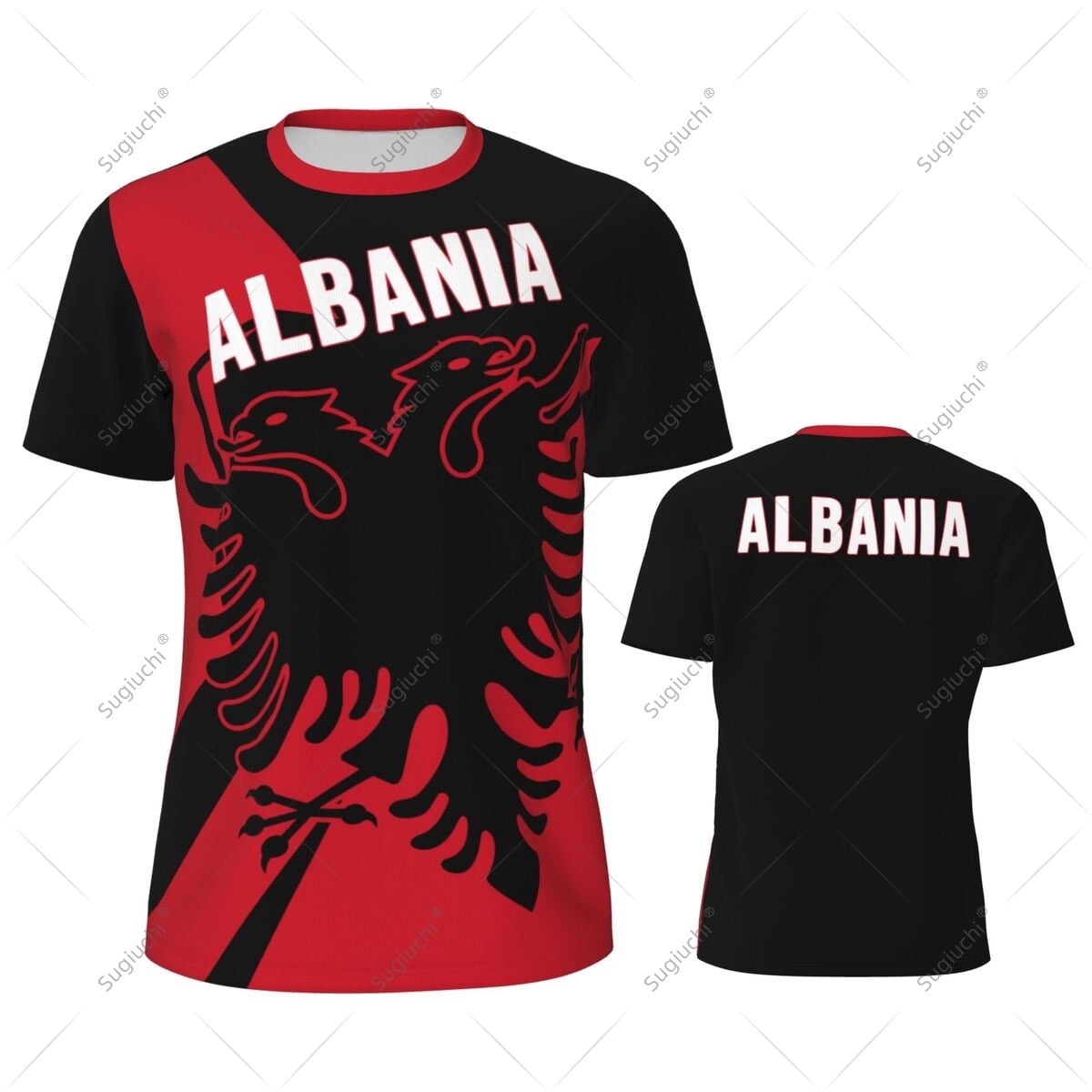 Albania Flag Men Sports T-shirt Women Tees jersey for Soccer Football ...