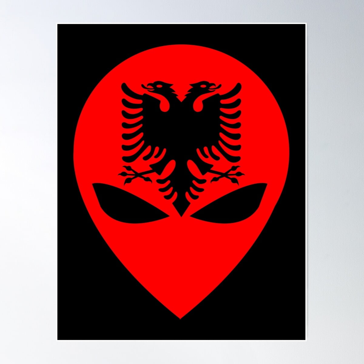 Albanian Alien Flag Poster Wall Art, Modern Wall Decor For Living Room ...