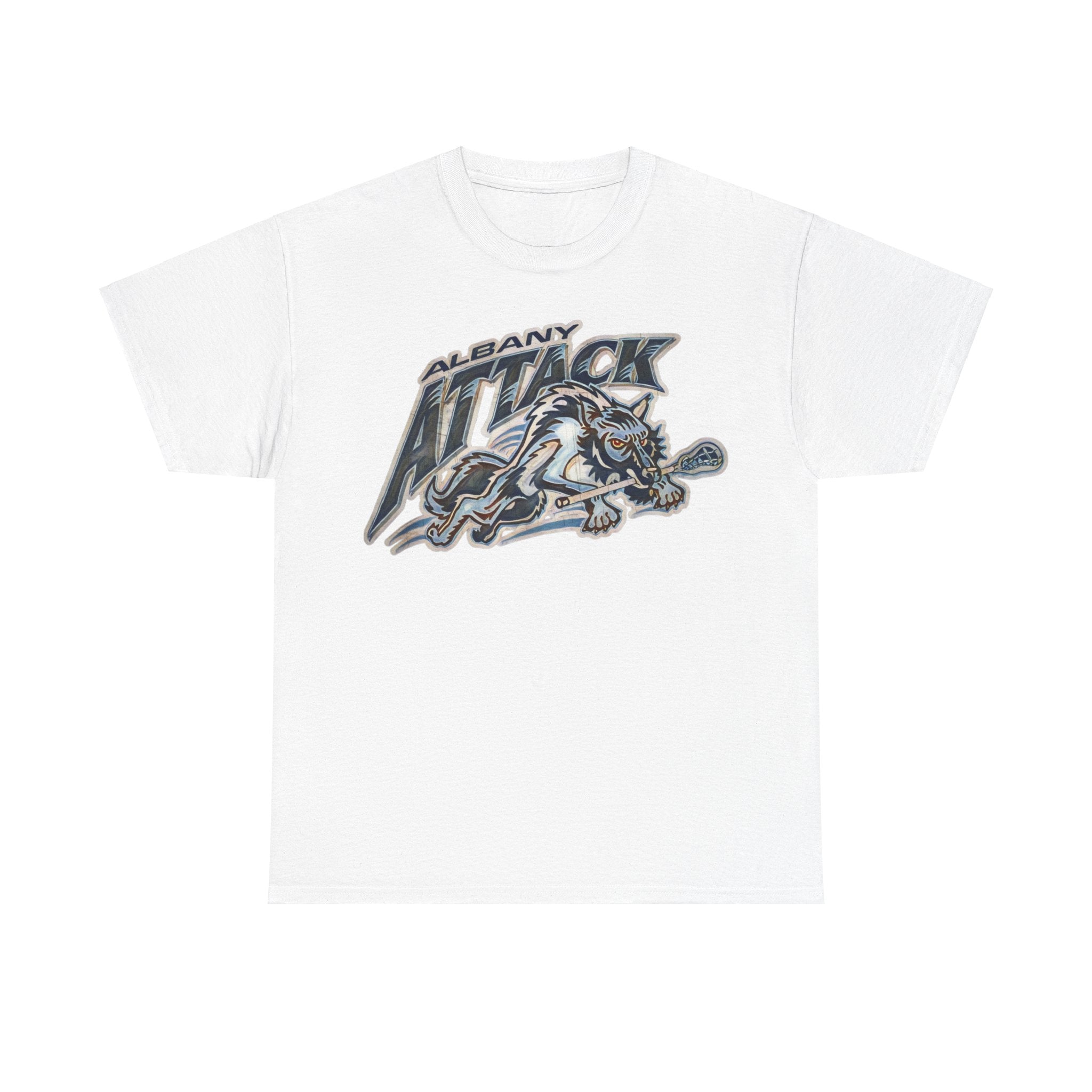 Albany Attack Lacrosse Nostalgic Retro Logo T-shirt (White, XL ...