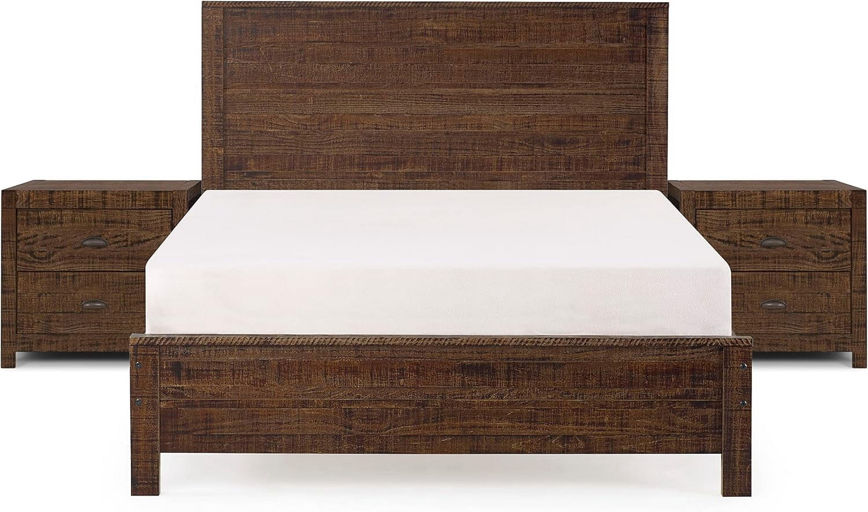 Albany Full Bed Set Heavy Duty Solid Wood Full Size Bed Frame with ...