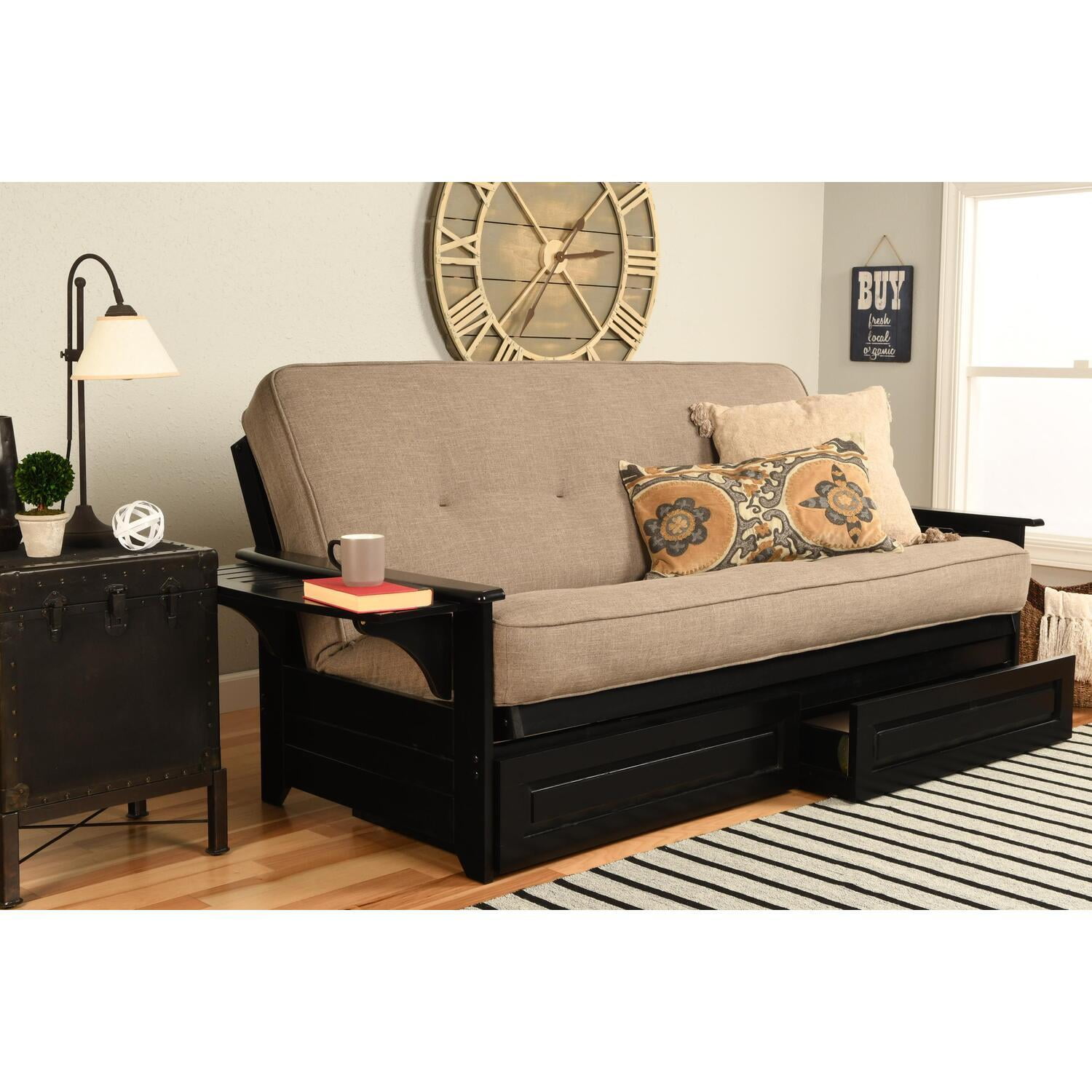 Albany Futon in Barbados Finish, Multiple Suede Colors - Walmart.com
