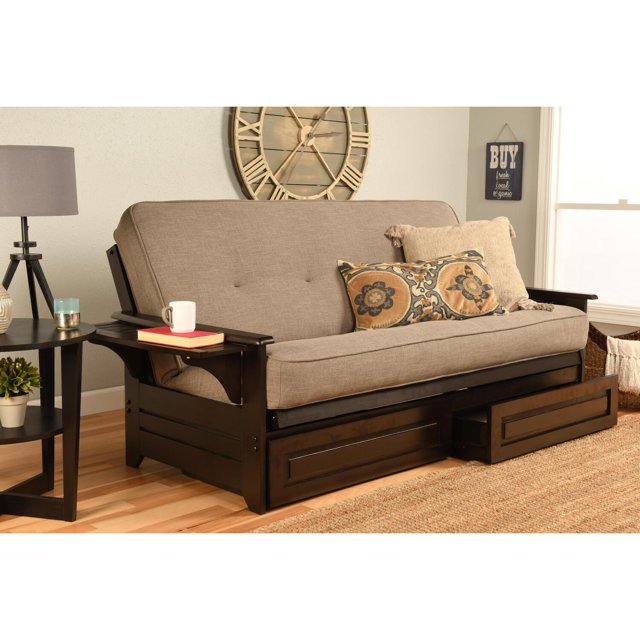 Albany Futon in Rustic Walnut Finish, Multiple Colors - Walmart.com