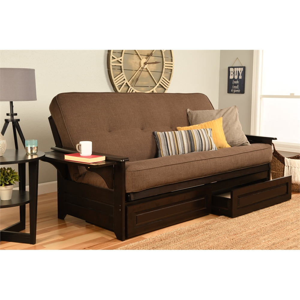 Albany Futon in Rustic Walnut Finish, Multiple Colors - Walmart.com