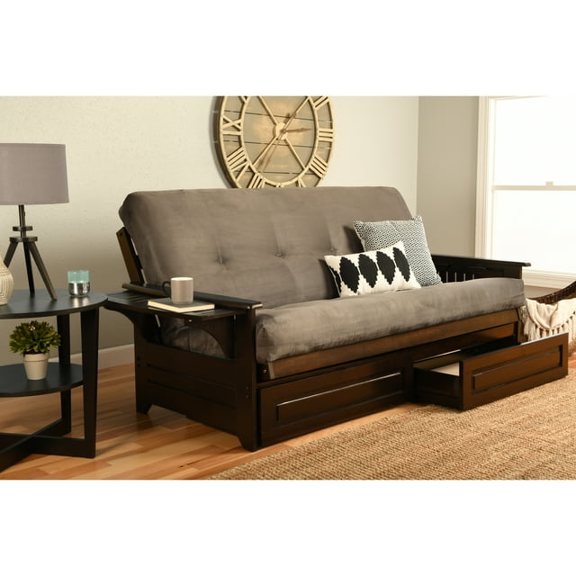 Albany Futon in Rustic Walnut Finish, Multiple Colors - Walmart.com