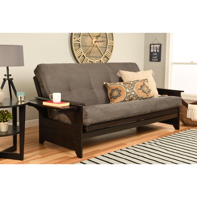 Albany Futon with storage in Rustic Walnut Finish, Multiple Colors ...