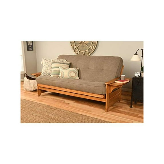 Albany Futon with storage in Rustic Walnut Finish, Multiple Colors ...