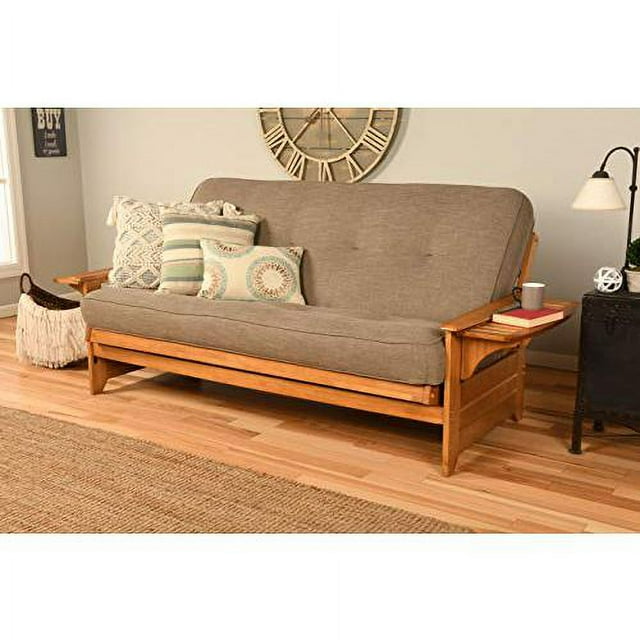 Albany Futon with storage in Rustic Walnut Finish, Multiple Colors ...