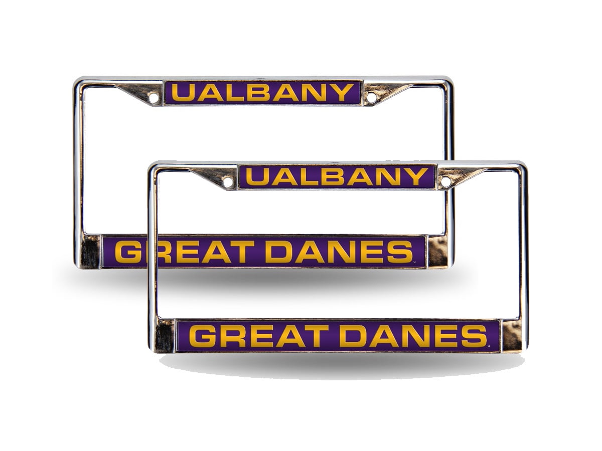 Albany Great Danes Chrome Metal Laser Cut License Plate Frame - Set of ...