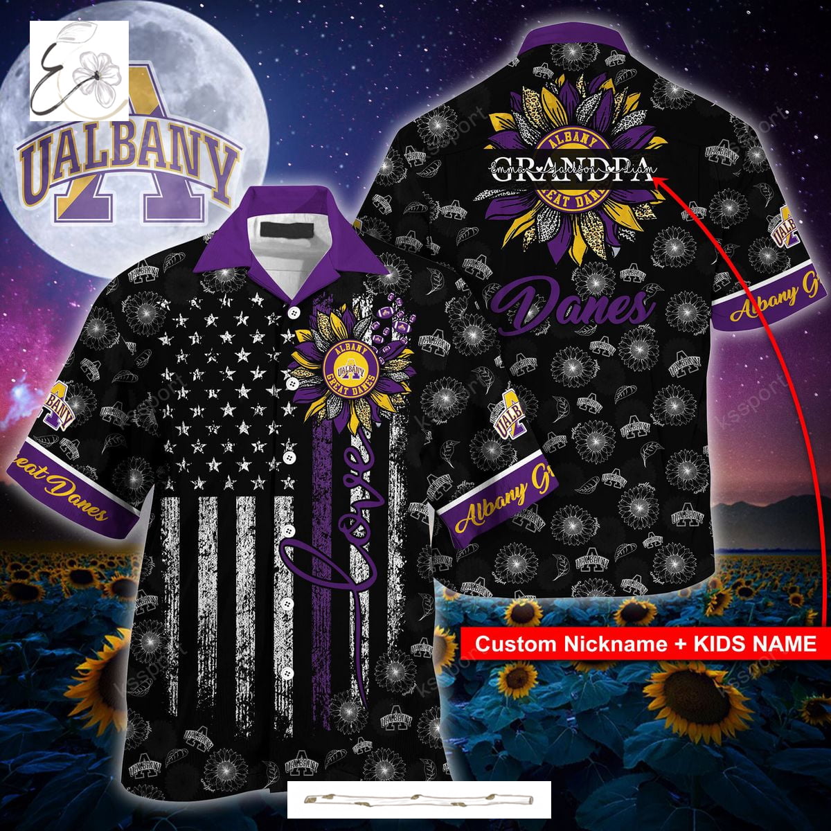 Albany Great Danes Hawaiian Shirt - Walmart.com
