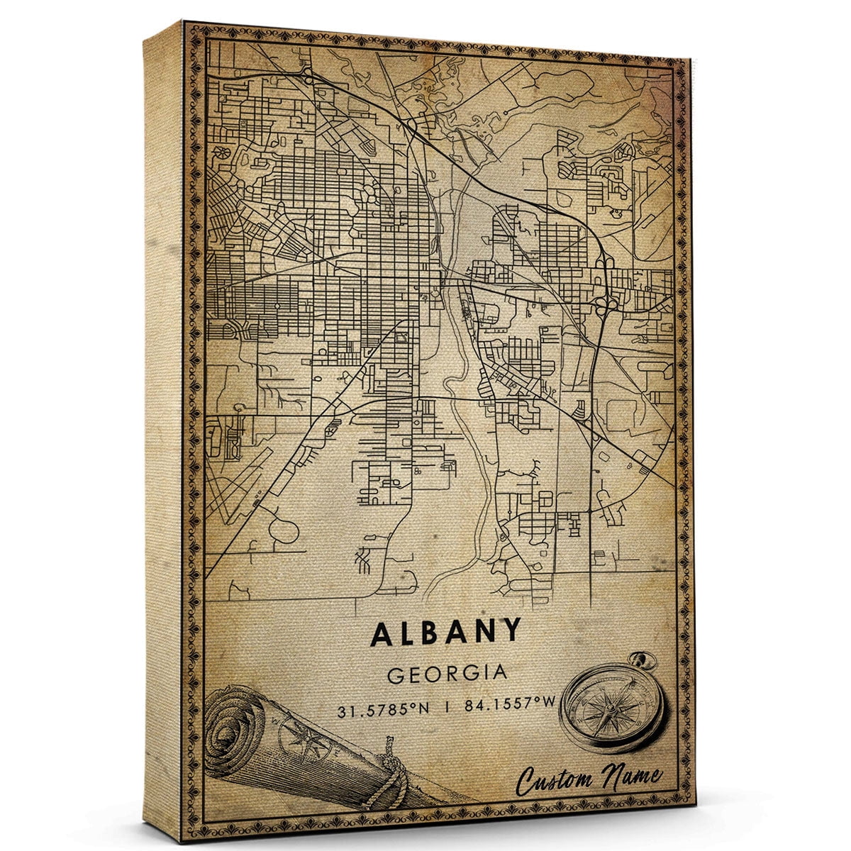 Albany Map Poster, Georgia Map Art Poster, Canvas, Albany Map City ...