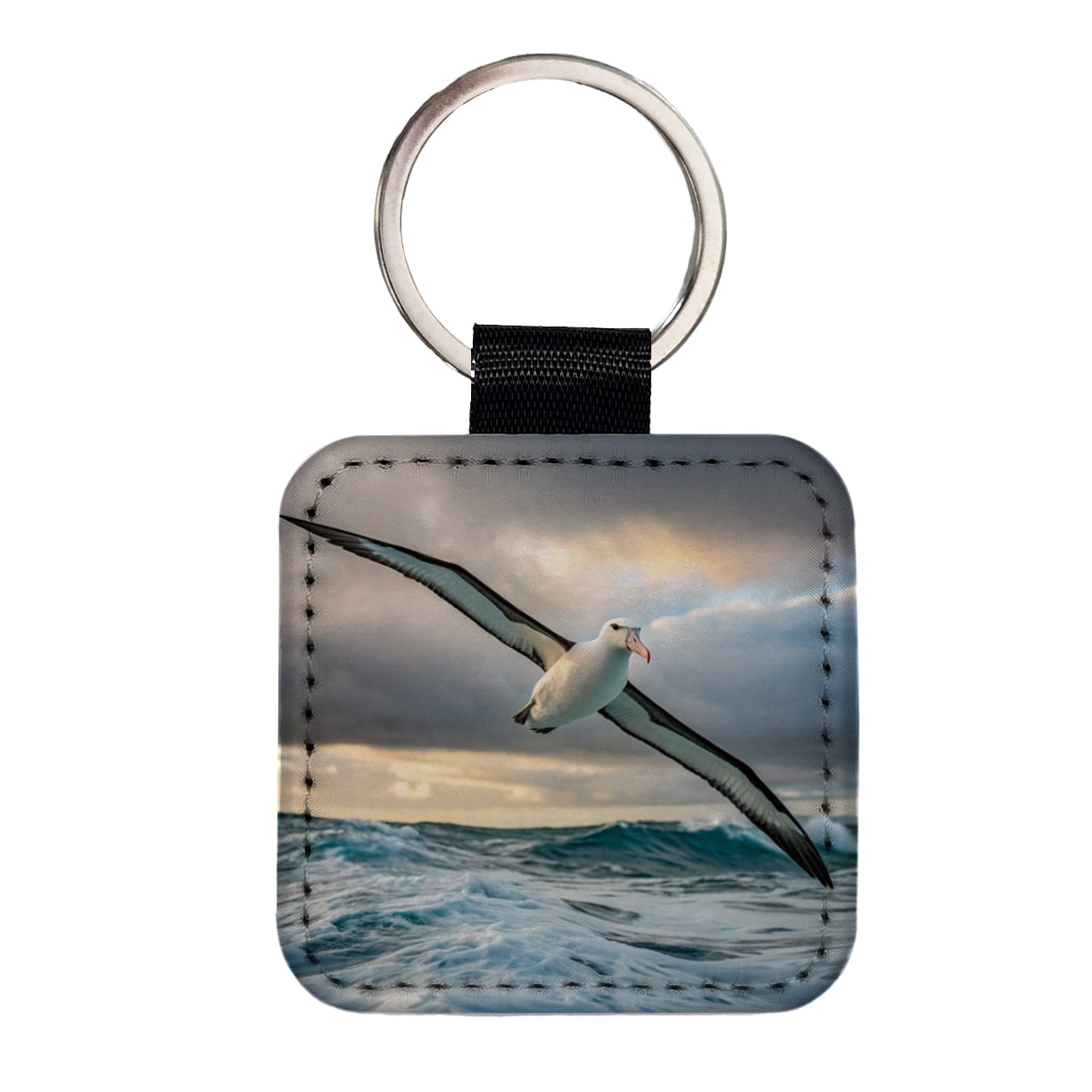 Albatross Bird Photo Faux Leather Square Keychain - Walmart.com