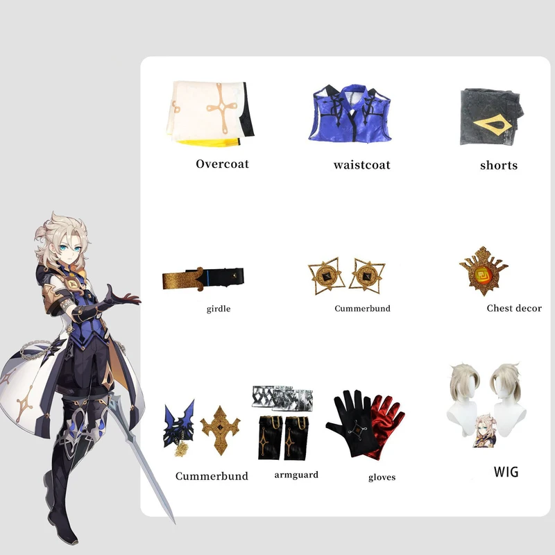 Albedo Cosplay Costume Genshin Impact Adult Carnival Uniform Anime ...