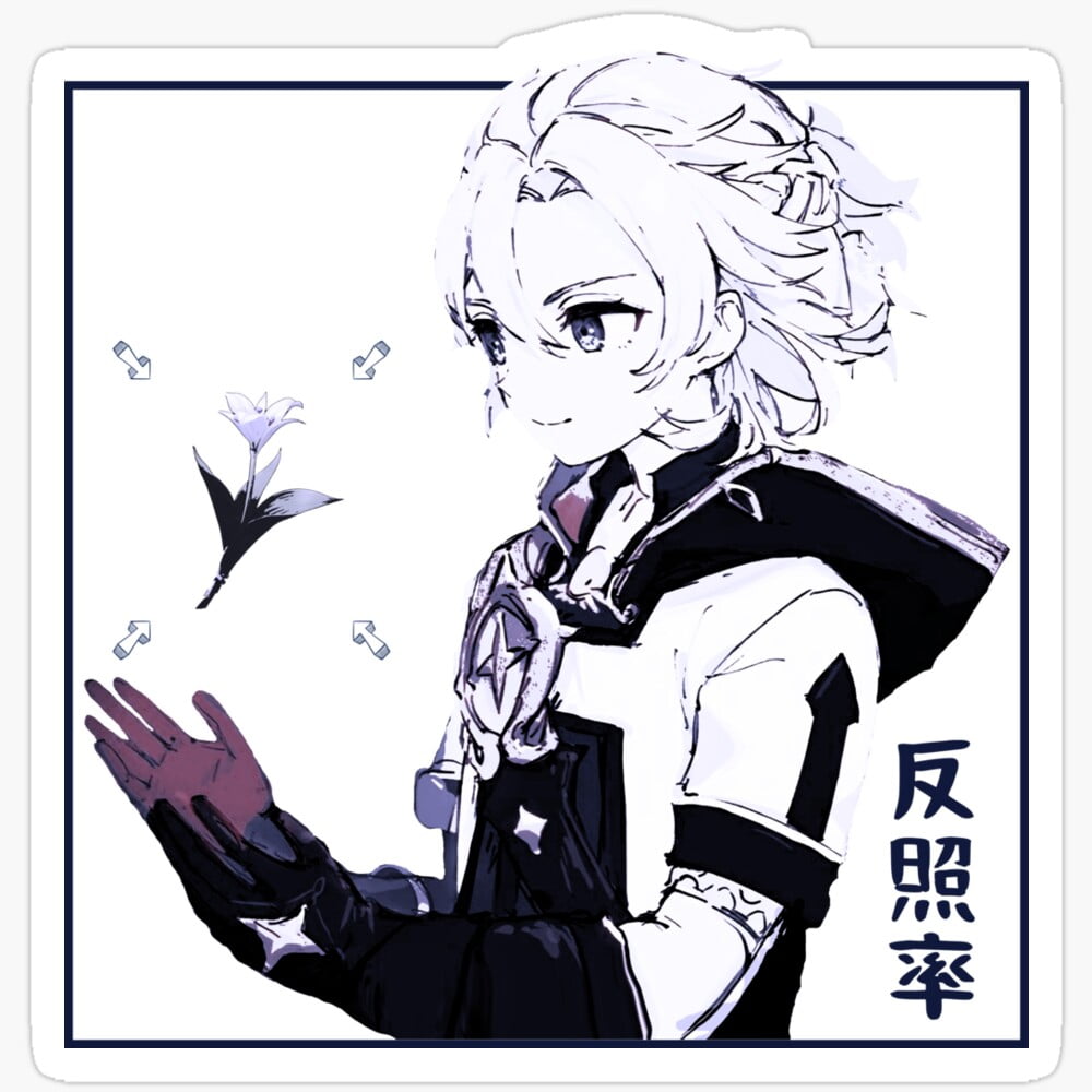 Albedo Genshin Impact Aesthetic Anime Vaporwave Sticker Phone Decal ...