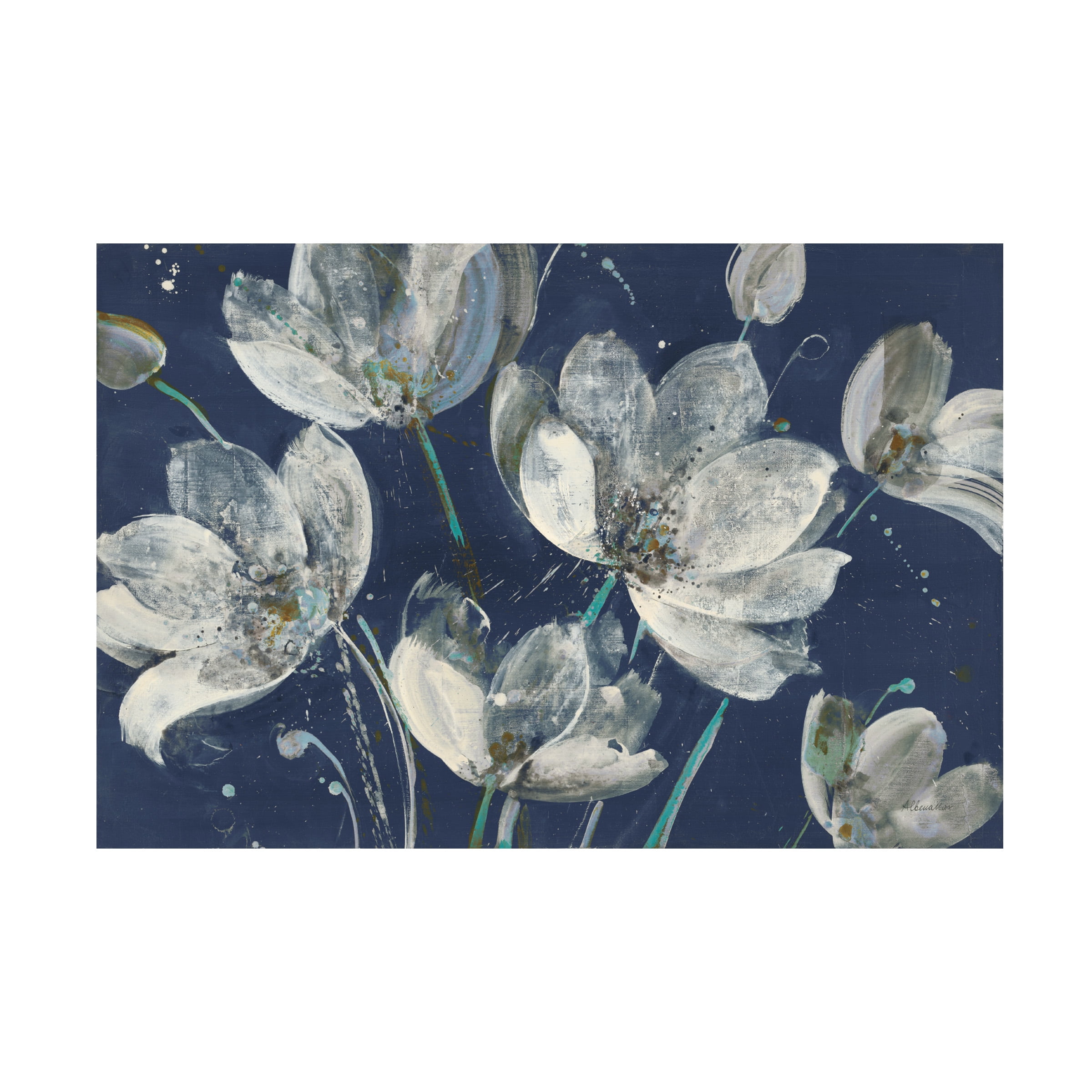 Albena Hristova 'Translucent Garden with Light Blue' Canvas Art ...