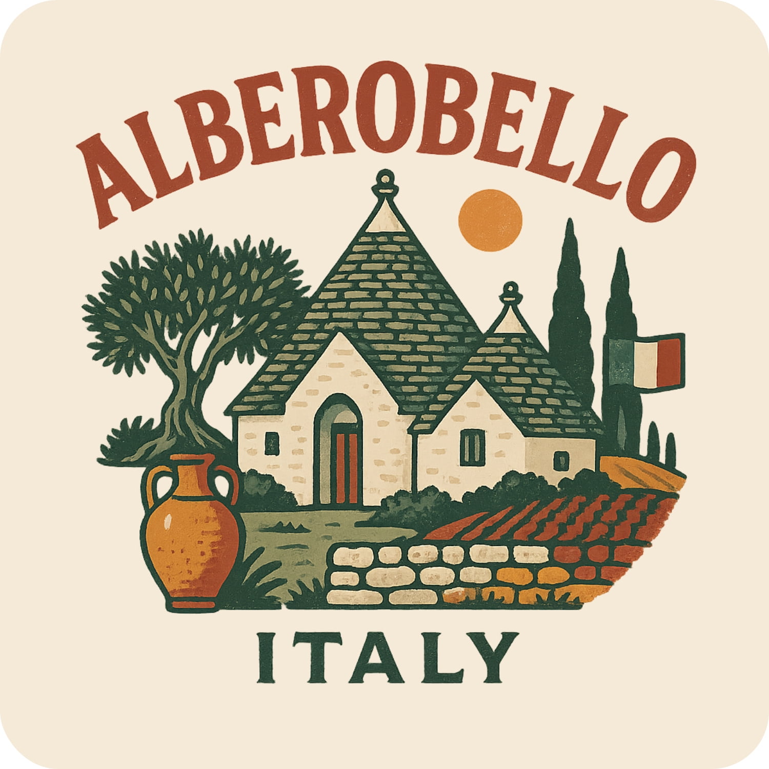 Alberobello Italy Keepsakes Souvenir Vinyl Sticker – Destination Travel ...
