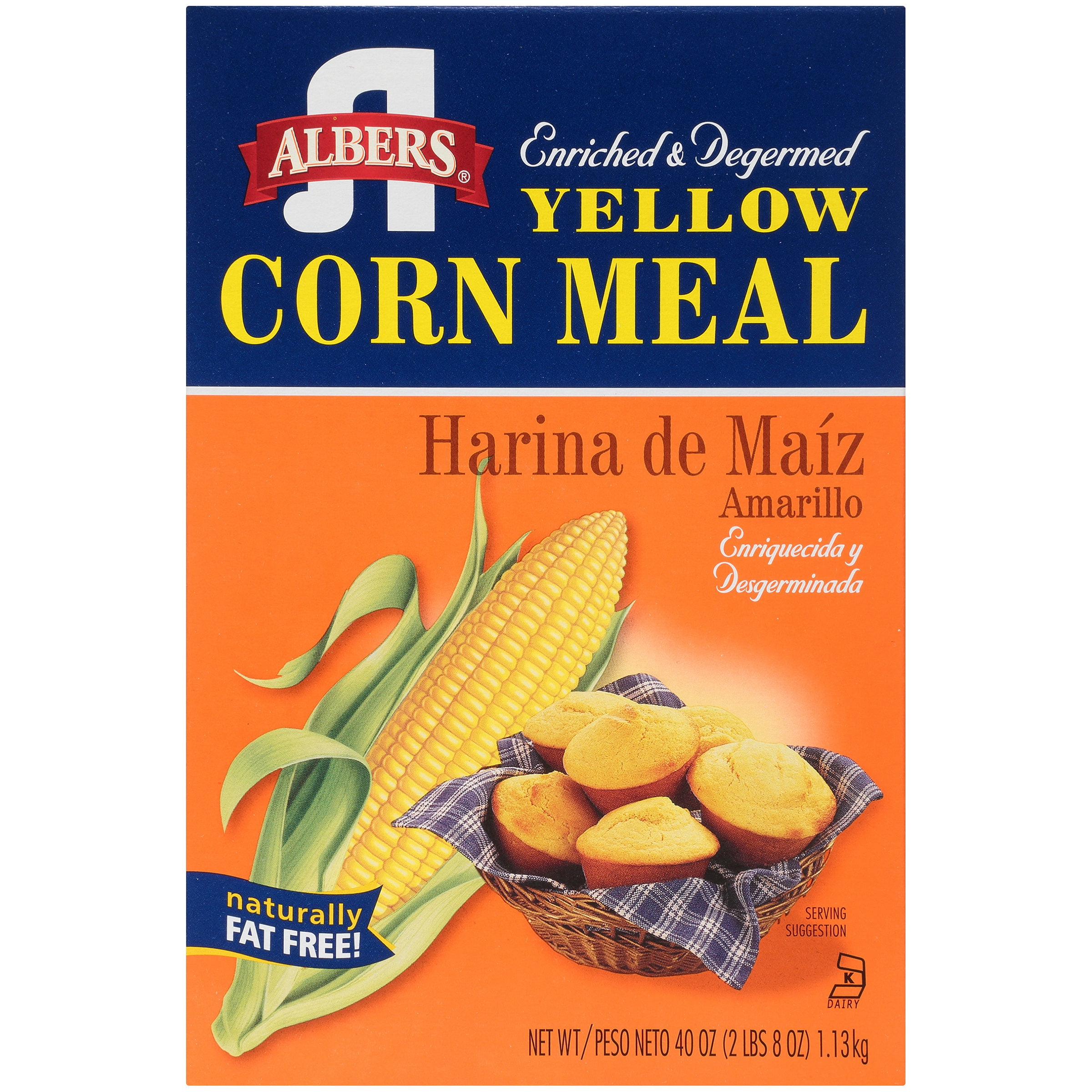 Albers Fine Grain Yellow Corn Meal for Mush, Naturally Fat Free, 40 oz ...