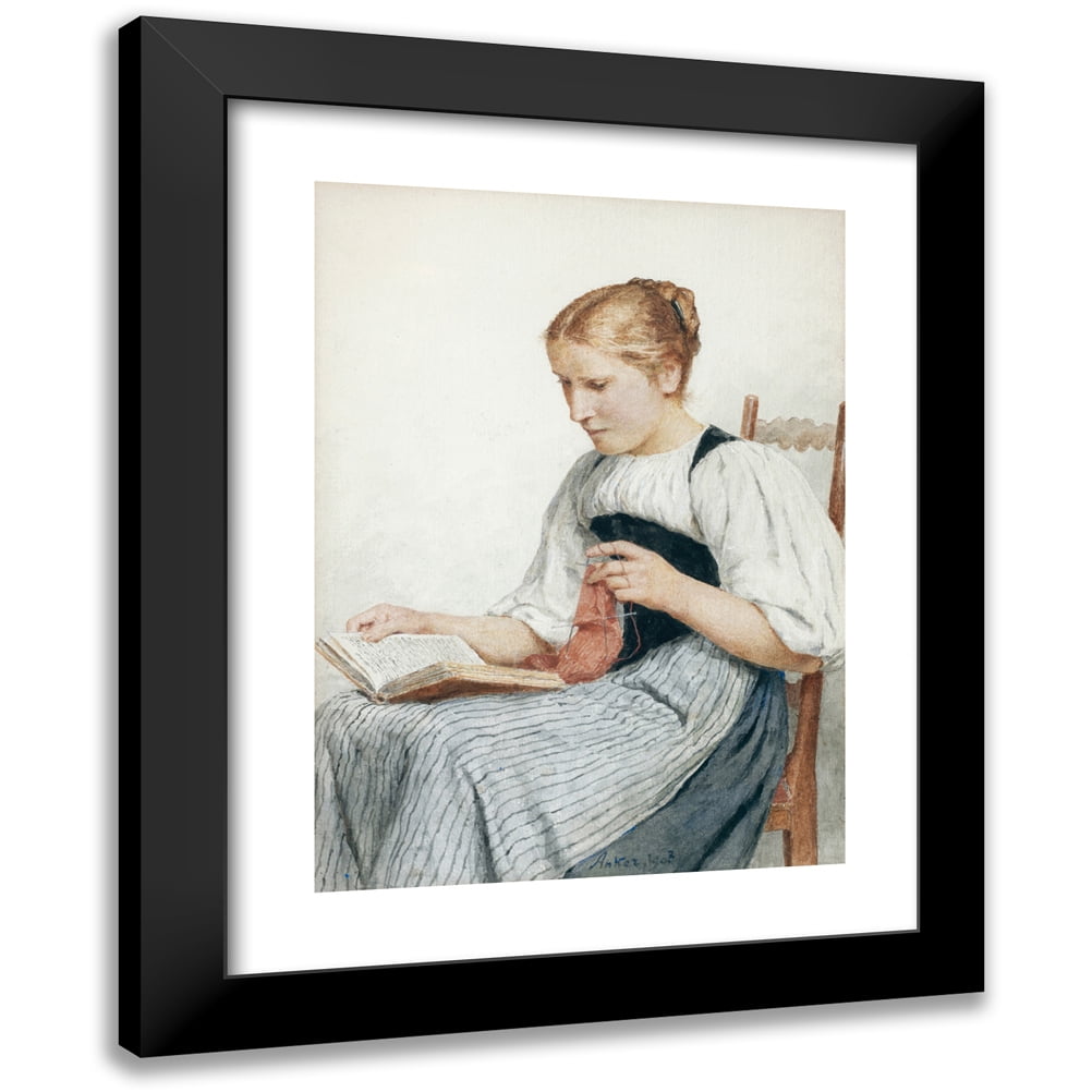Albert Anker 11x14 Black Modern Framed Museum Art Print Titled ...