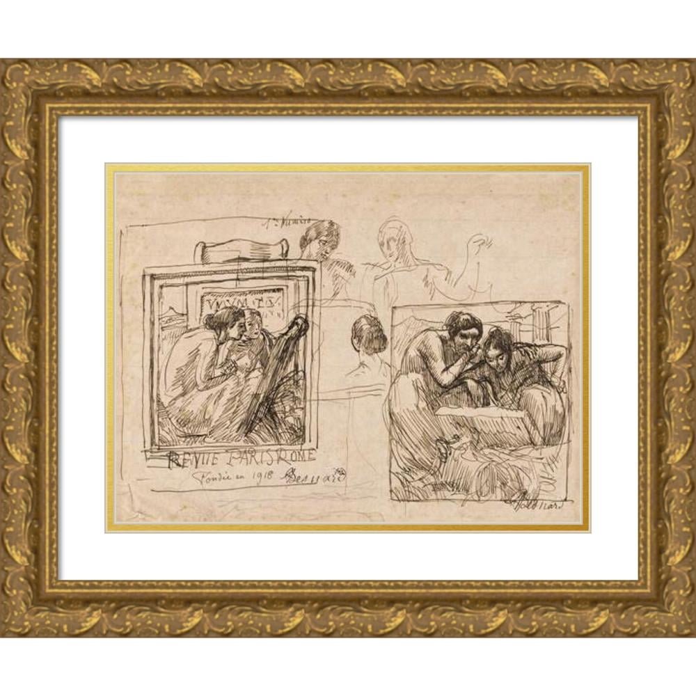 Albert Besnard 18x14 Gold Ornate Wood Frame and Double Matted Museum ...