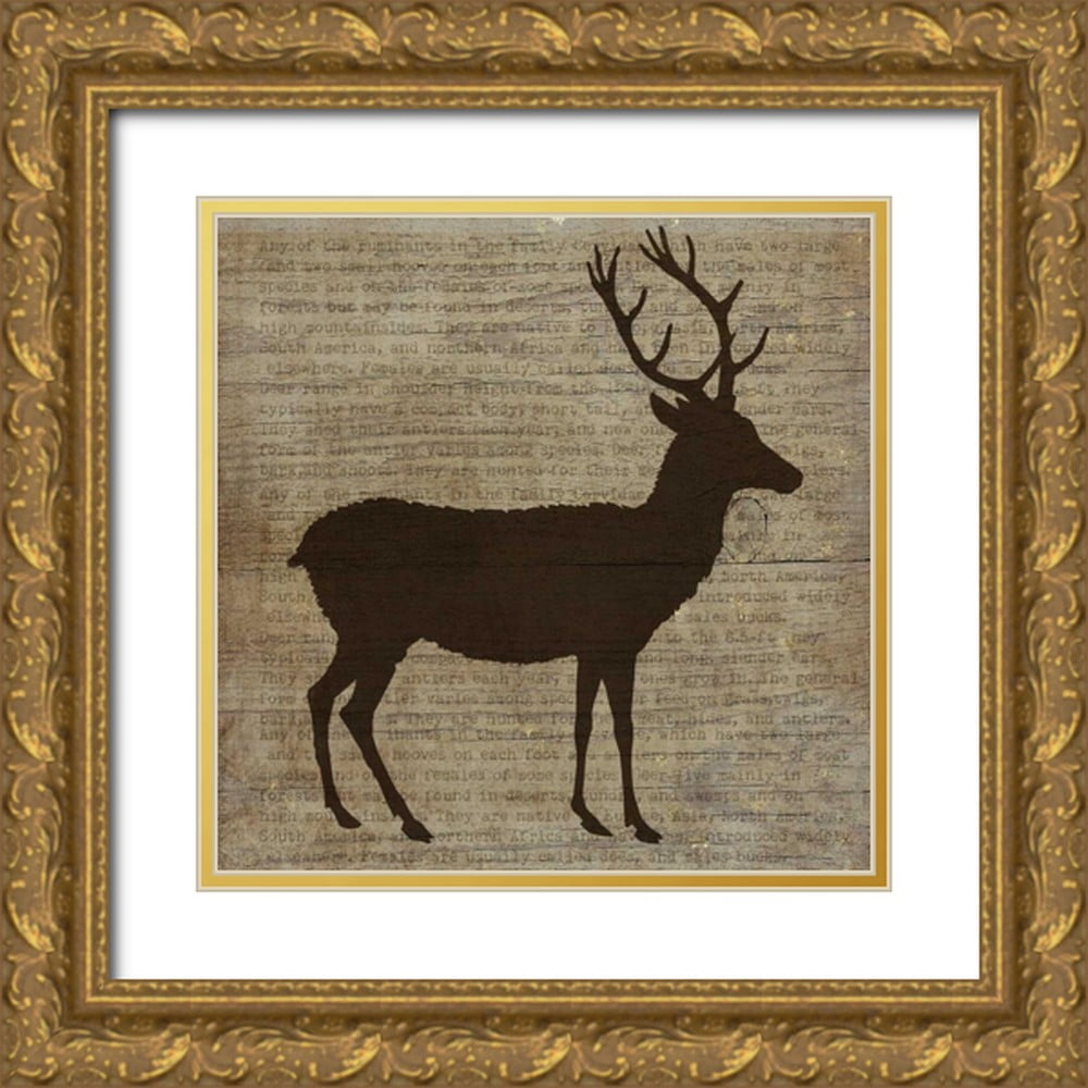 Albert, Beth 20x20 Gold Ornate Wood Framed with Double Matting Museum Art Print Titled - Deer ...