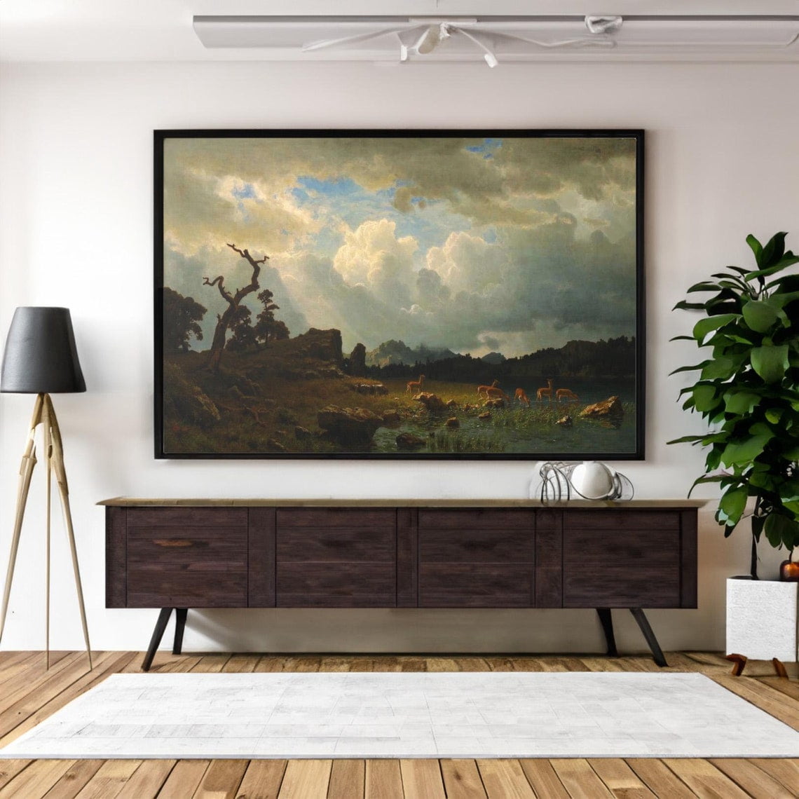 Albert Bierstadt Rocky Mountains Art Reproduction Vintage Landscape ...