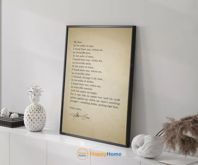 Albert Camus The Stranger In The Midst Of Winter Wall Art Book Page ...