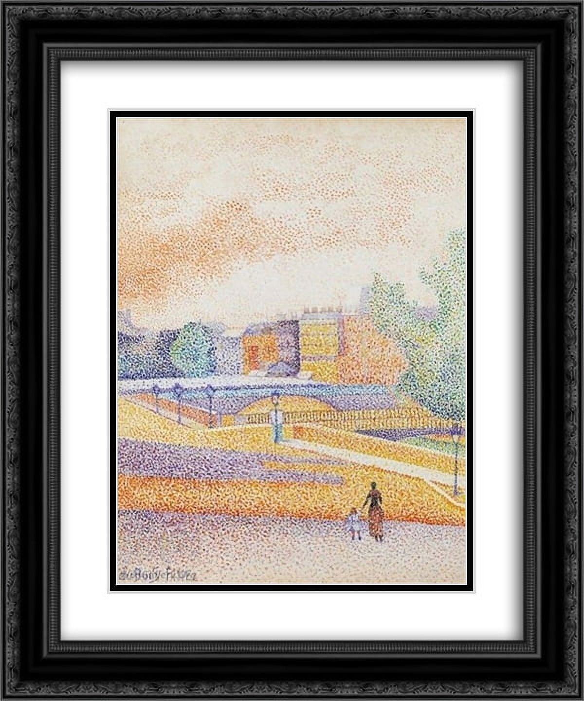 Albert Dubois Pillet 2x Matted 20x24 Black Ornate Framed Art Print 'Vue ...