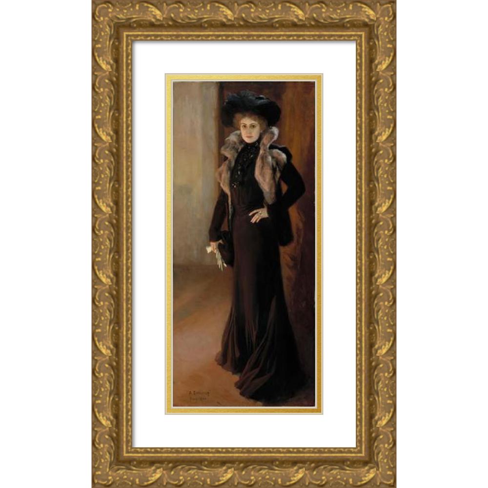 Albert Edelfelt 10x18 Gold Ornate Wood Frame and Double Matted Museum ...