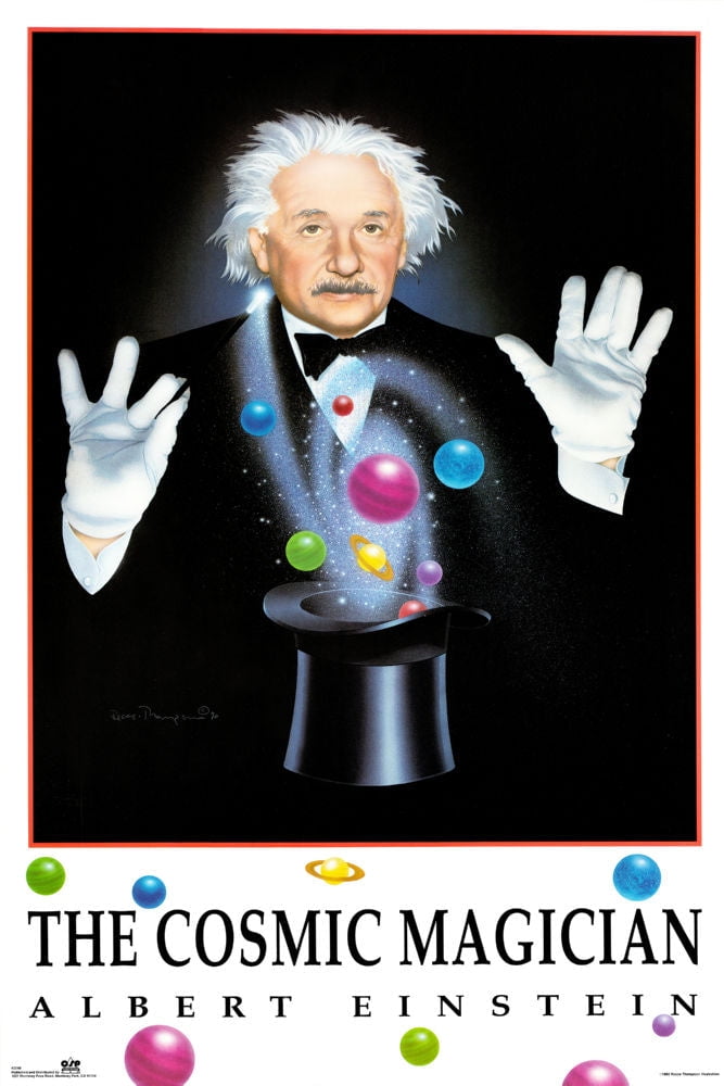 Albert Einstein Cosmic Magician Poster #JJ103 27"x40" 27x40 Multi Color ...