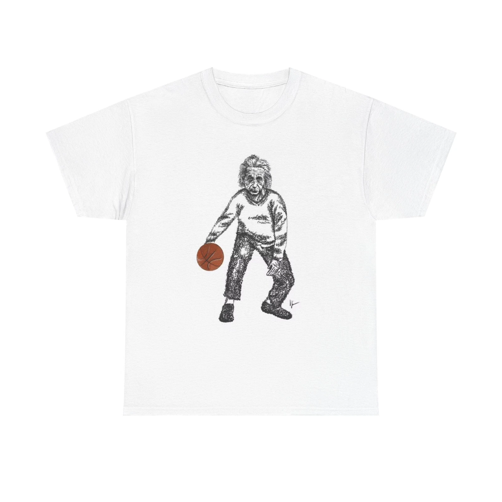 Albert Einstein Graphic T Shirt Funny Basketball Science History Unisex ...