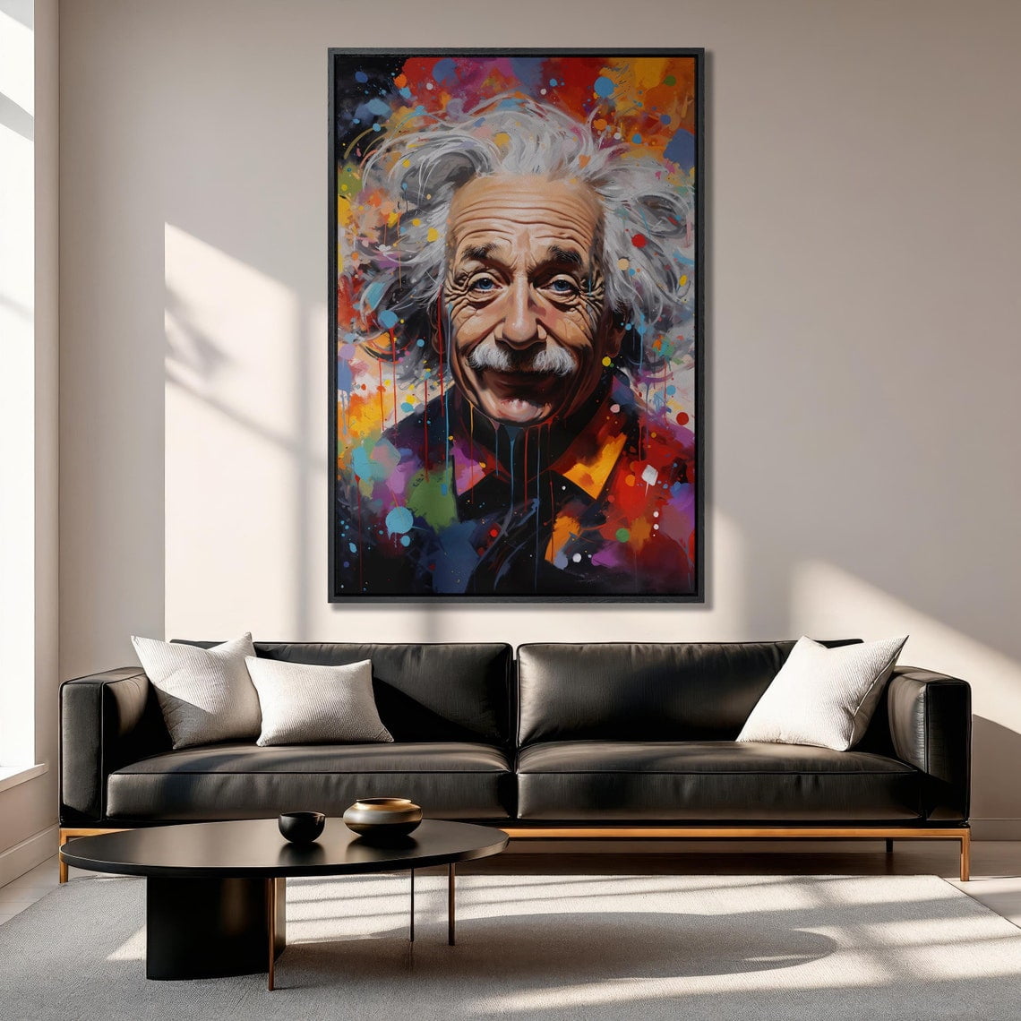 Albert Einstein Pop Art Print: Funny Office Wall Decor #2166, Stretched ...