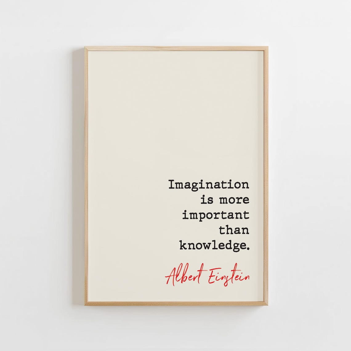 Albert Einstein Quote Print, Imagination Is More Important Than ...