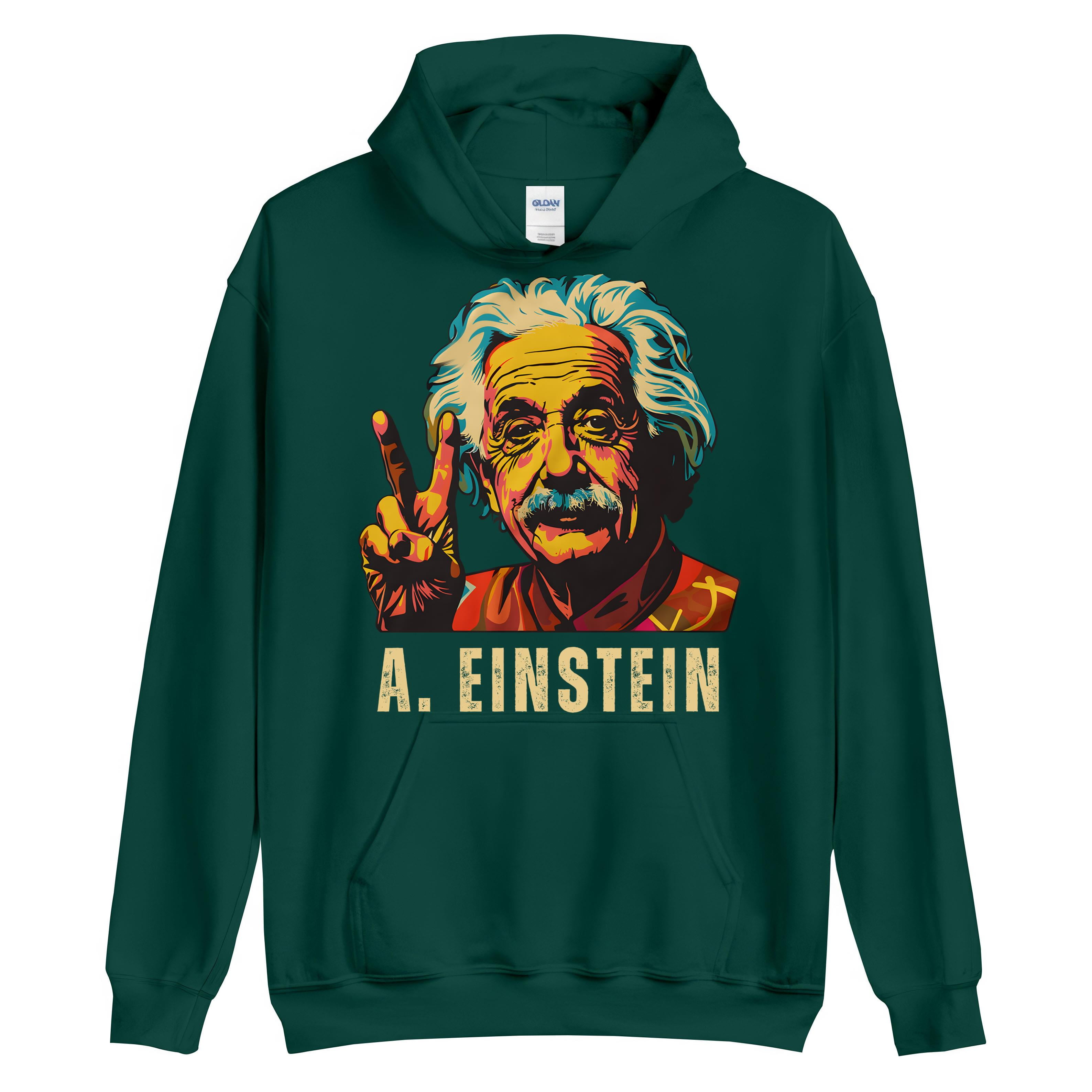 Albert Einstein T-Shirt, Einstein & Peace Sign Retro Shirt, Science Retro Tee, Physics Lover ...