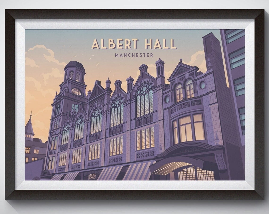 Albert Hall Manchester Poster, Live Music Venue Print, Manchester ...
