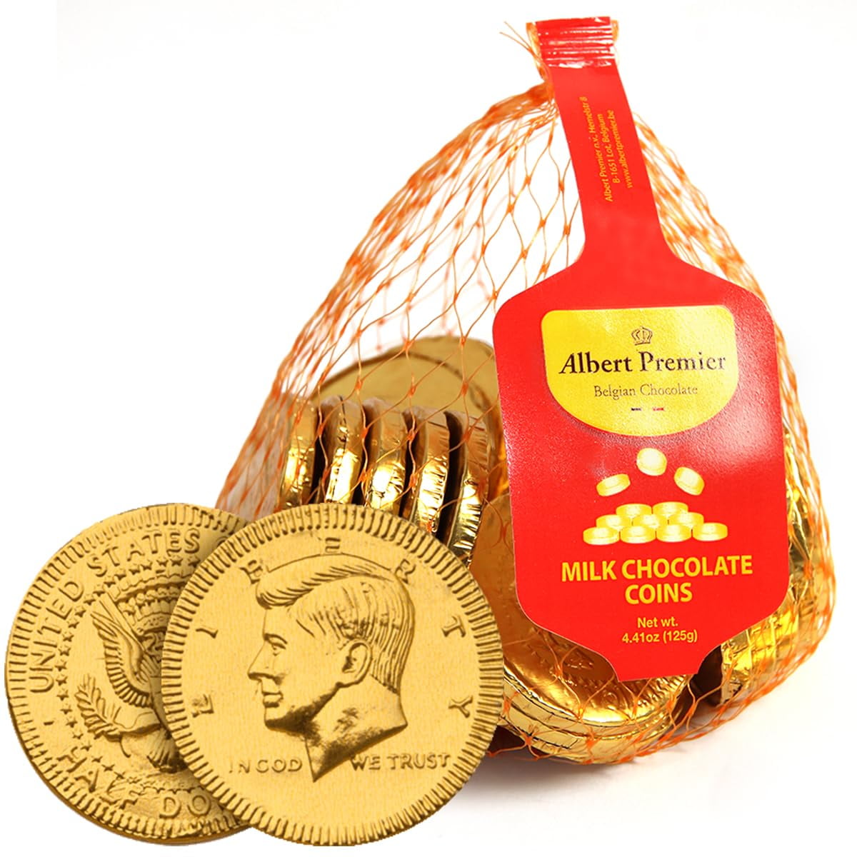 Albert Premier Belgian Milk Chocolate Coins 4.41 oz - Indulging Premium ...