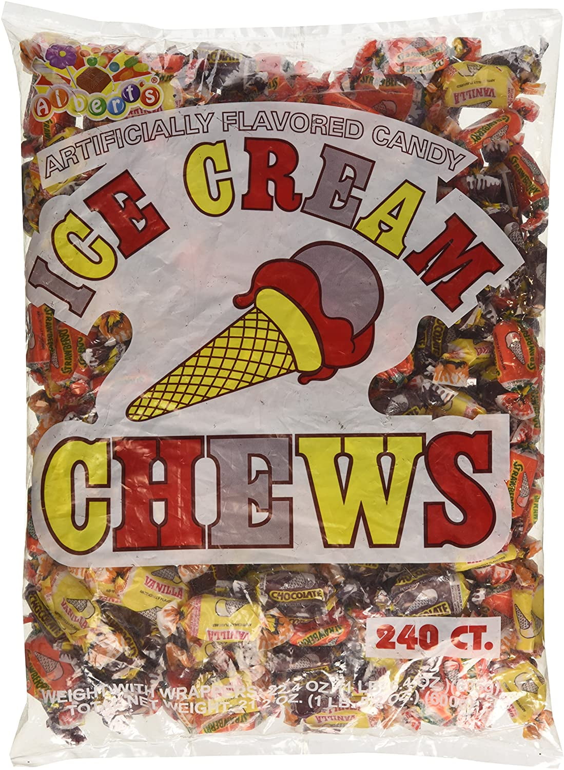 Albert's Chews Ice Cream MFF30 240 Piece Bag - Walmart.com