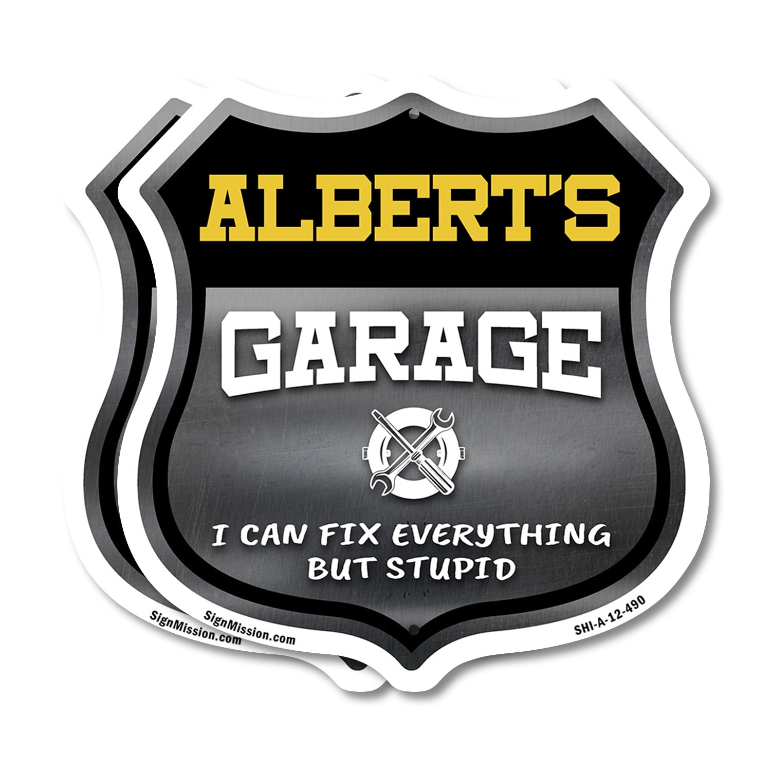 Albert's Garage I Can Fix Everything But Stupid (2 Pack) 12 inch X 12 ...