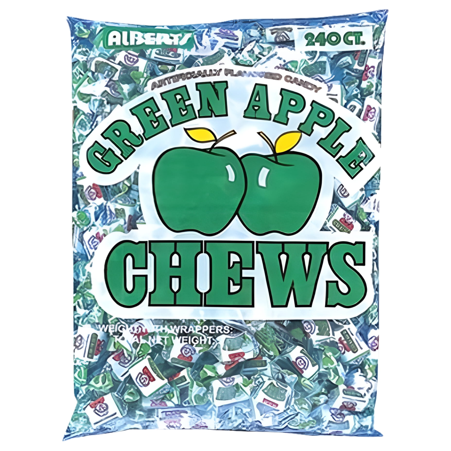 Albert's Chewy Green Apple Flavor Fruit Chews - 240 Candies Bag ...