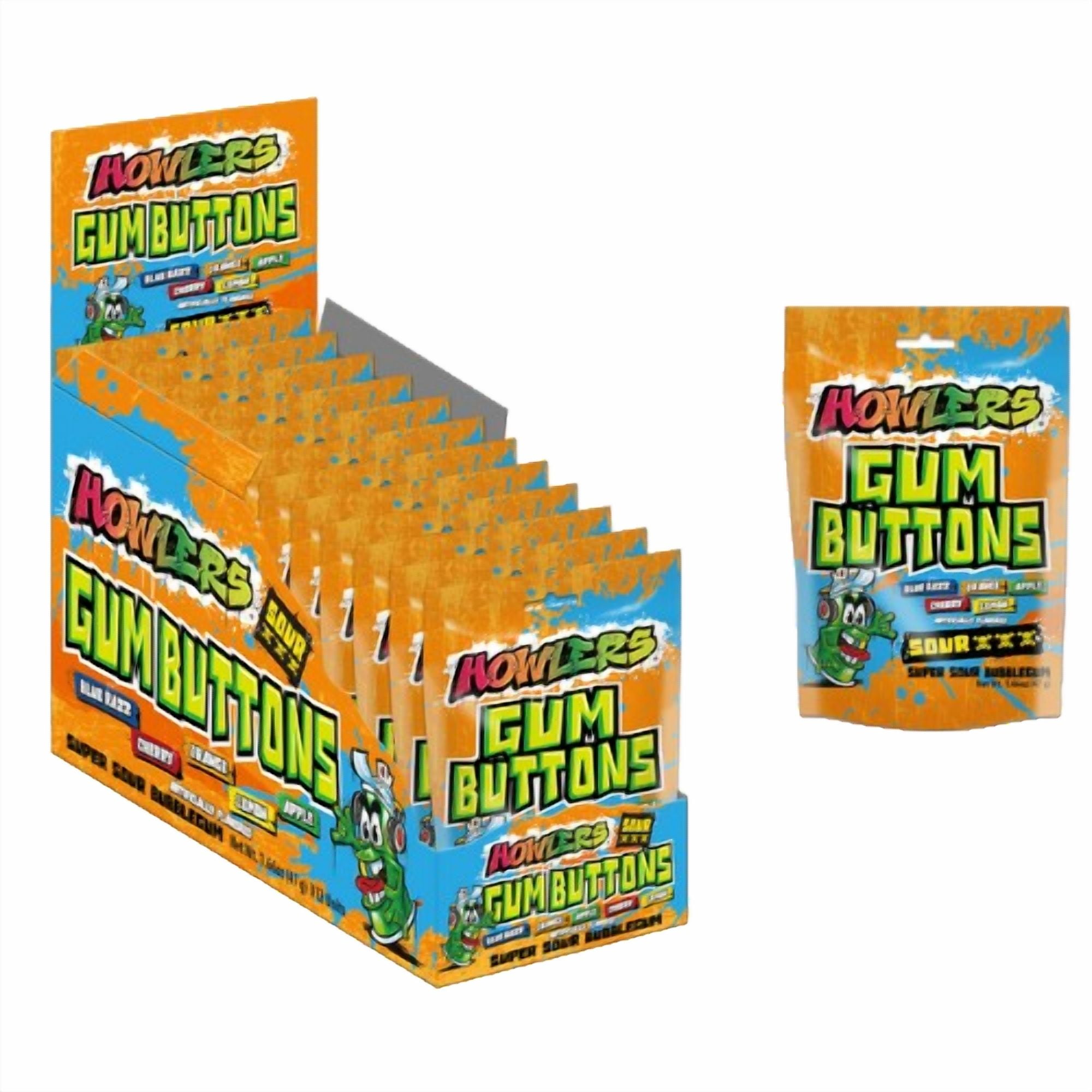 Albert's Howlers Sour Gum Buttons 1.66 oz. Bag - Case of 12 - Walmart ...