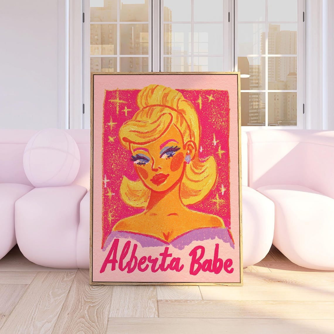 Alberta Babe Wall Art Western Cowgirl Poster Barbiecore Y2K Decor Pink ...