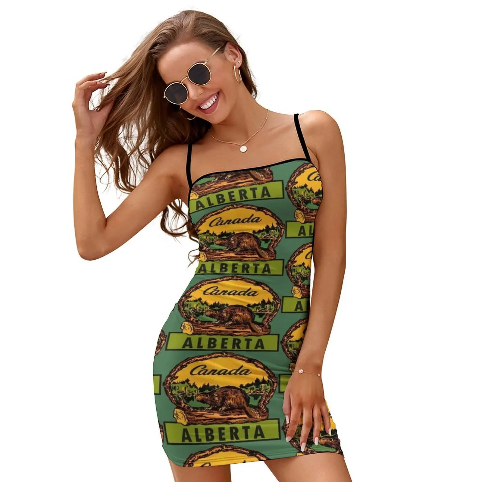 Alberta Beaver AB Canada Vintage Travel Decal Slip Dress Prom gown ...