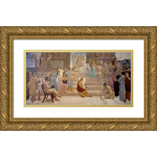 Alberto Fuster 18x11 Gold Ornate Wood Frame and Double Matted Museum ...
