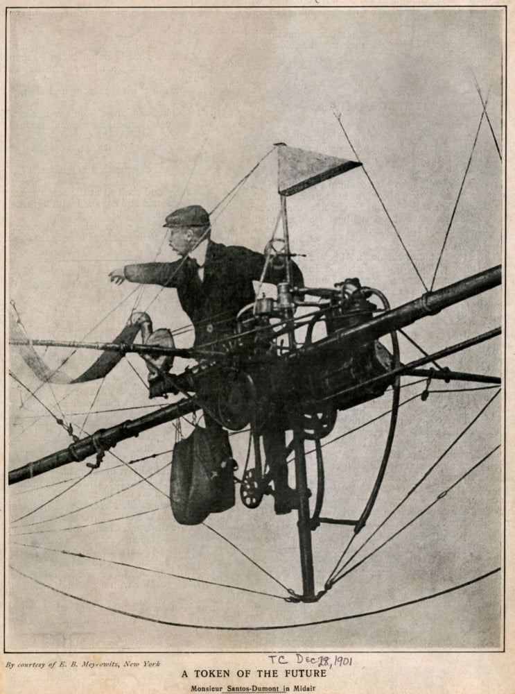 Alberto Santos-Dumont 1873-1932 Brazilian Aviator Flying His ...