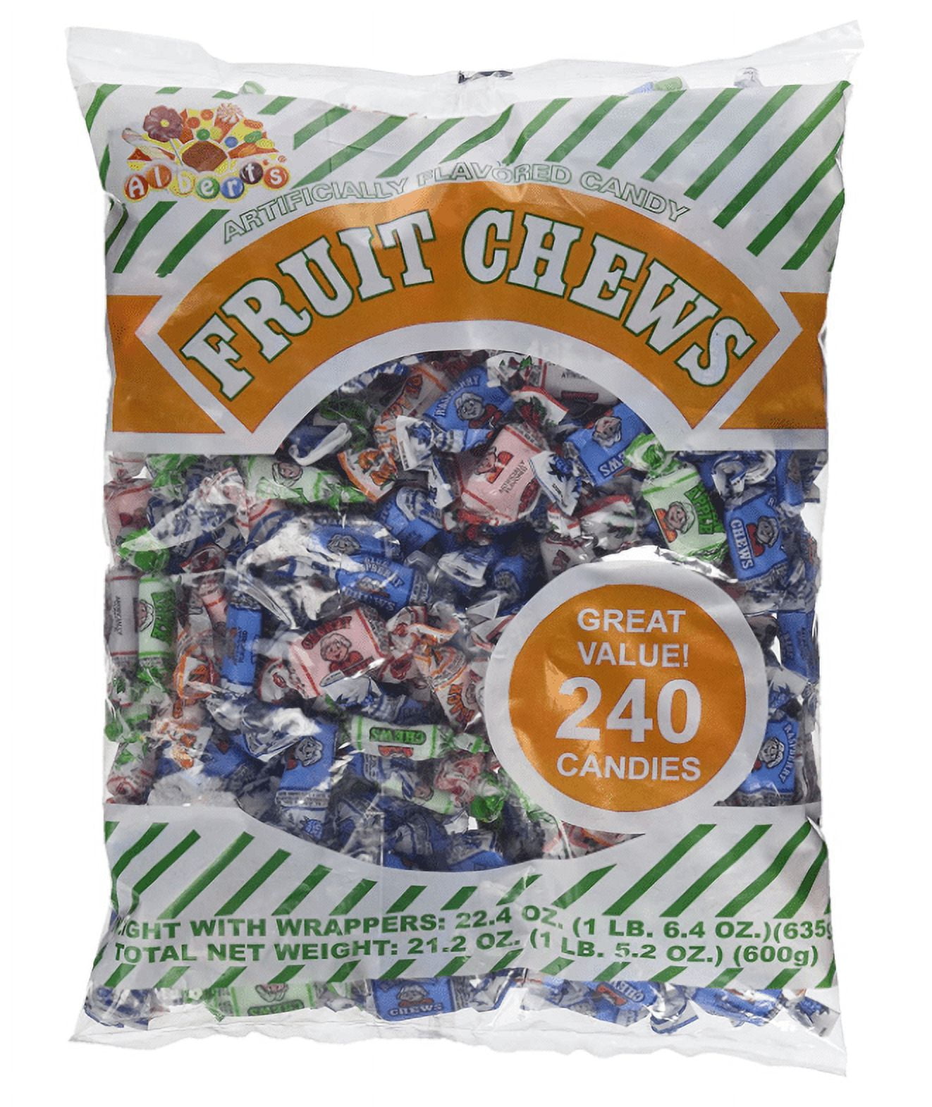 Albert's Assorted Fruit Chews 240 Candies Two Pack candy bag featuring ...