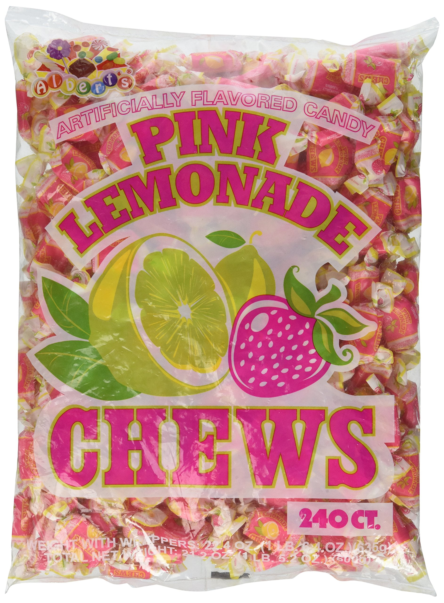 Alberts Fruit Chews Pink DPF11Lemonade 240 Count - Walmart.com