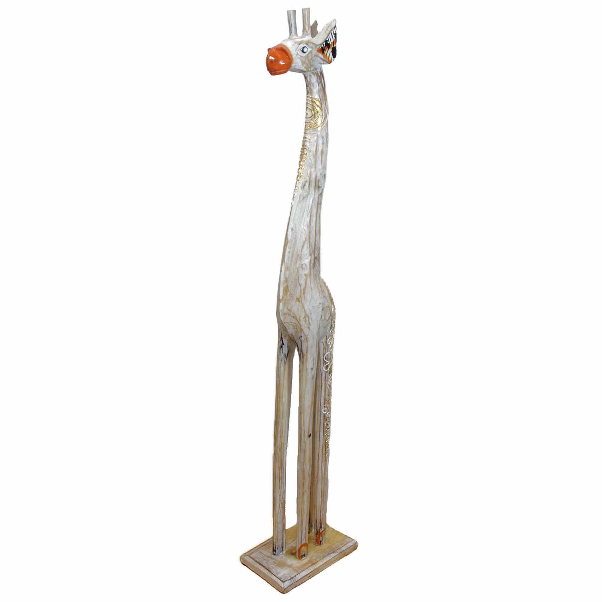 Albesia Native Wood Tall Hand-crafted Giraffe Statues Striking Designs ...