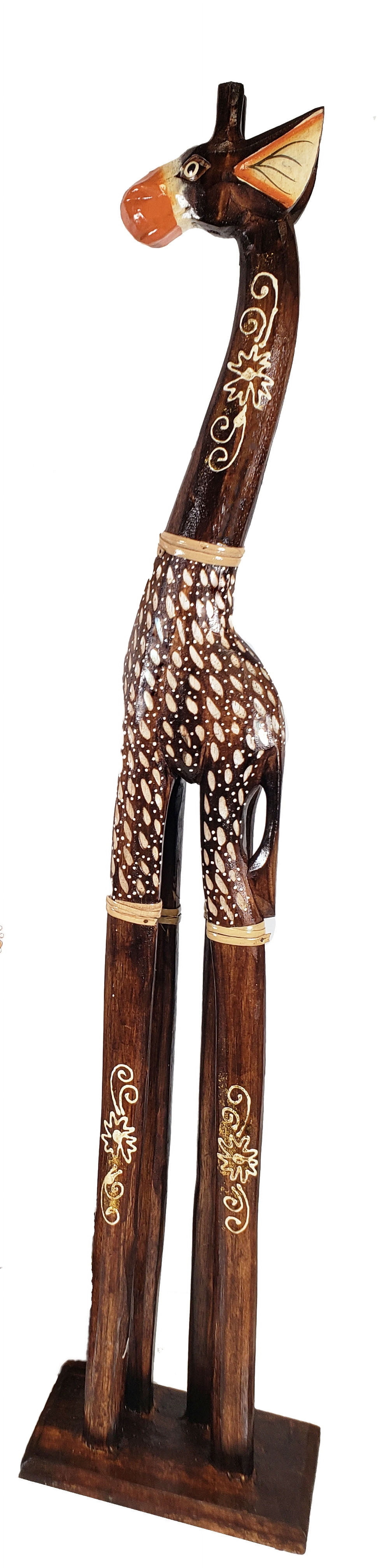Albesia Native Wood Tall Hand-crafted Giraffe Statues Striking Designs ...
