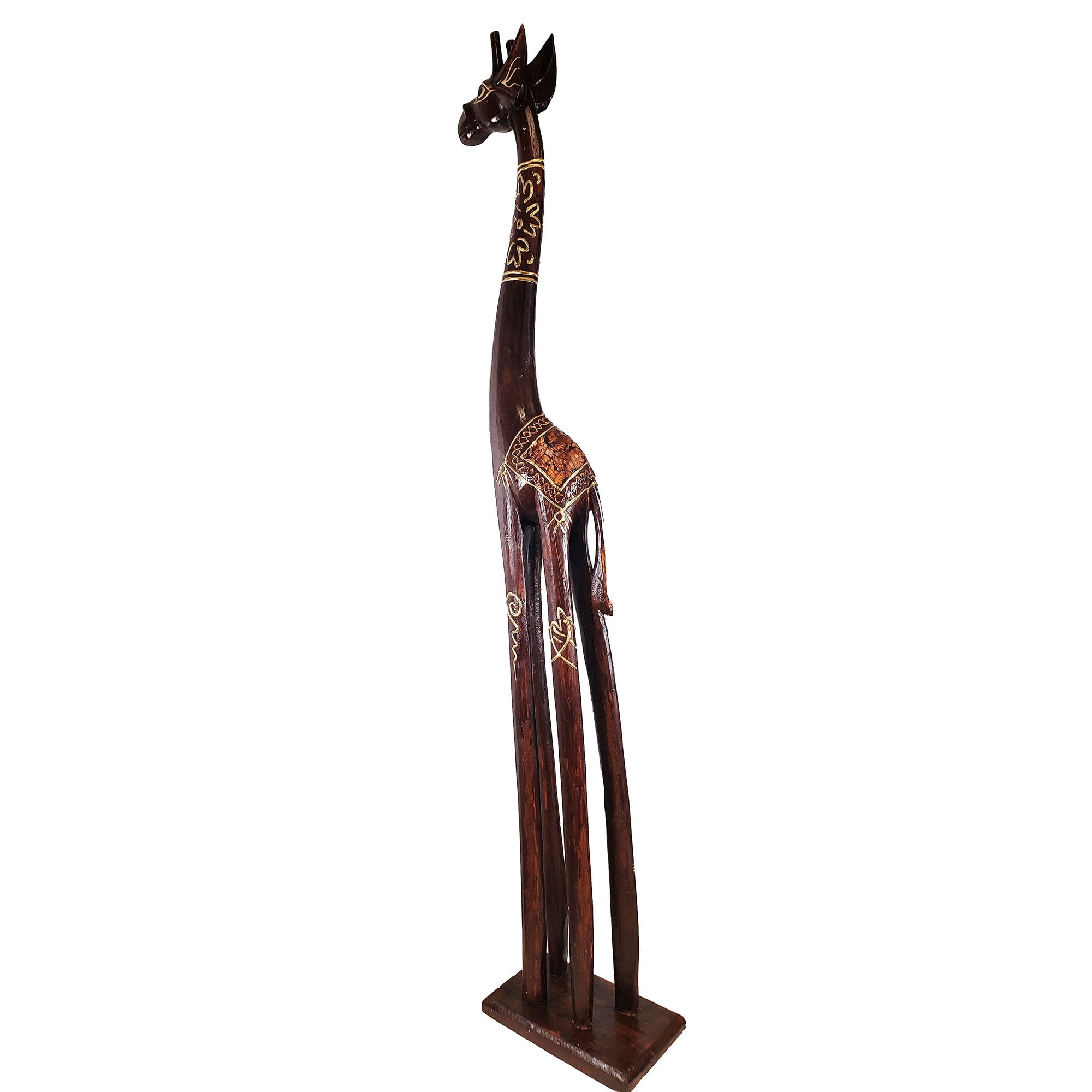 Albesia Native Wood Tall Hand-crafted Giraffe Statues Striking Designs ...