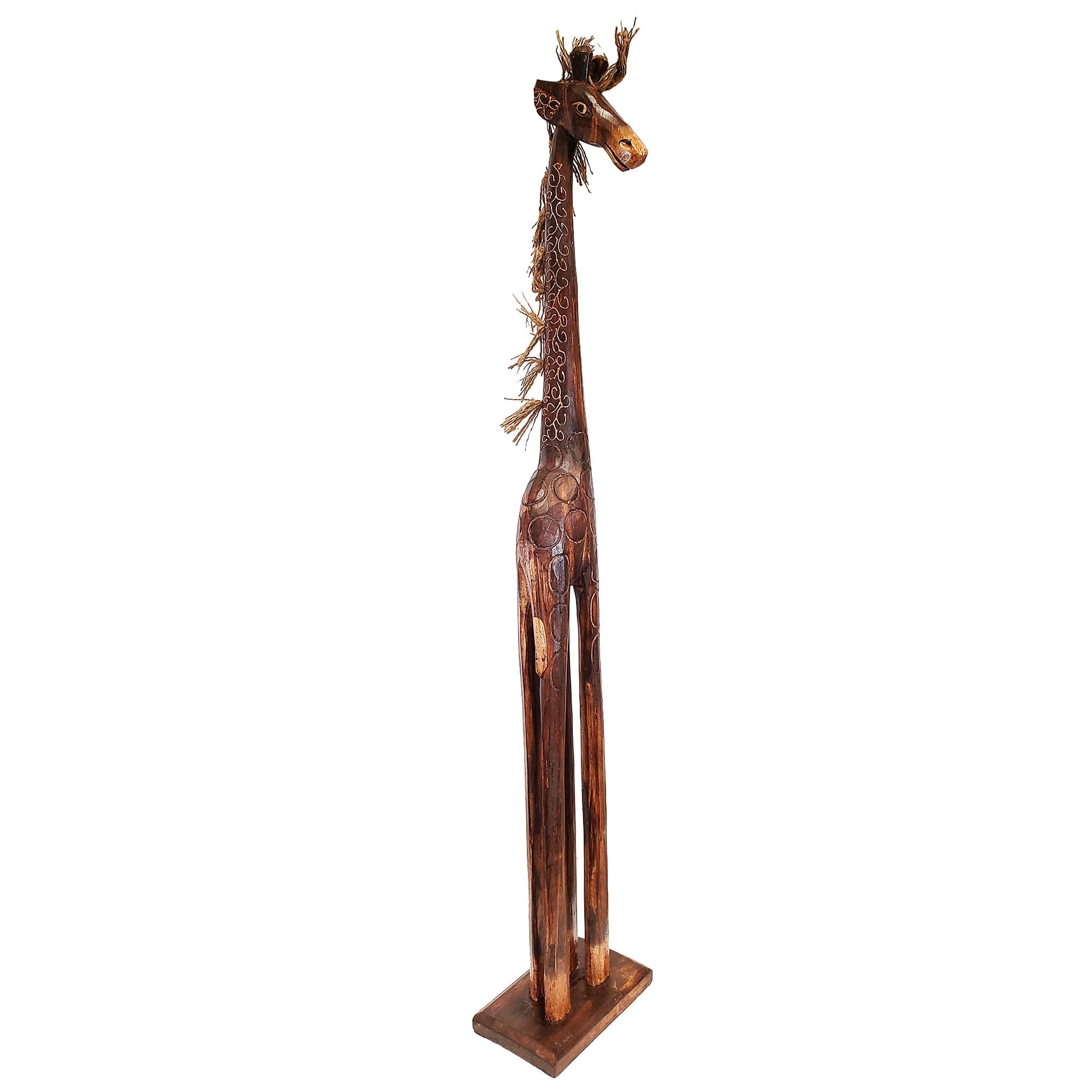 Albesia Native Wood Tall Hand-crafted Giraffe Statues Striking Designs ...